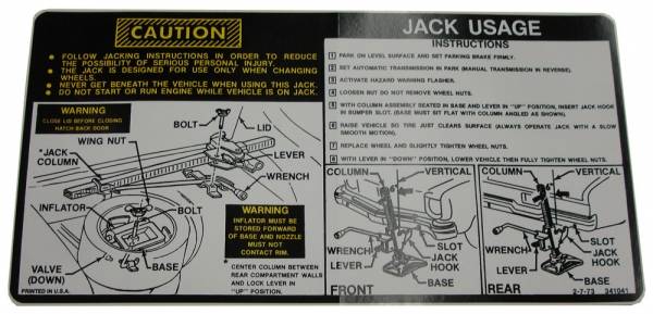 Jack Instructions Decal