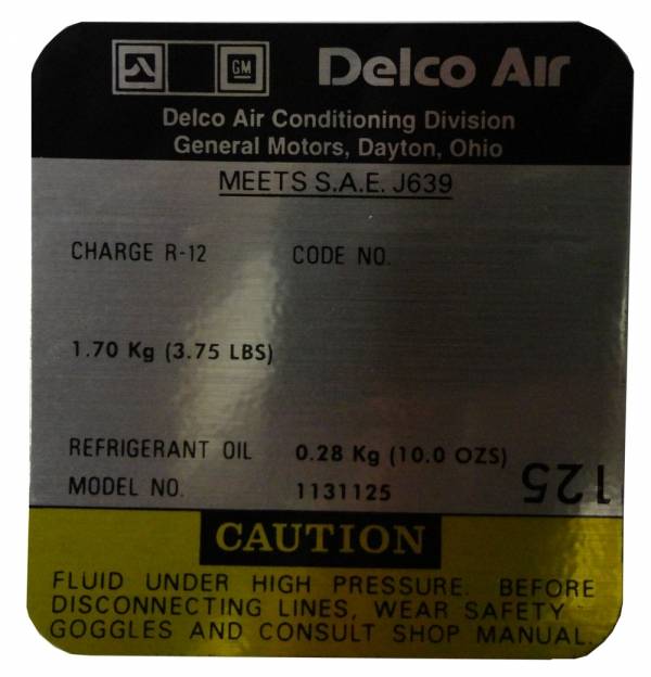 Delco AC Compressor Decal