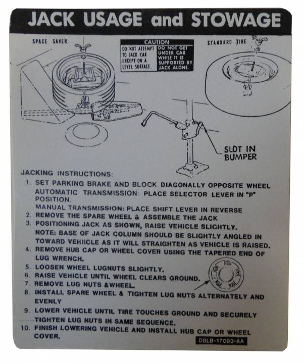 Jack Instructions Decal