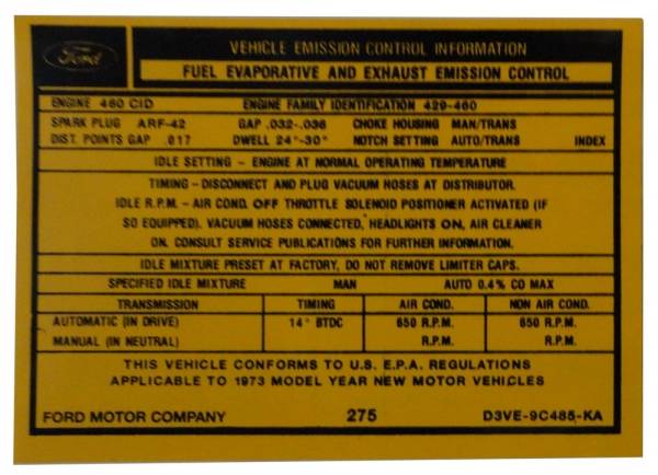 460 Emission Decal