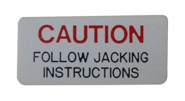 Oldsmobile Restoration Parts Jack Base "Caution" Decal - DO0363