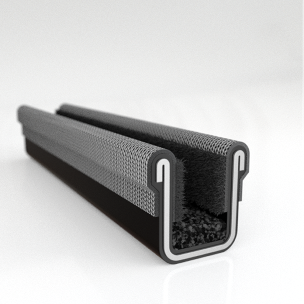 Window / Glass Run Channel - Flexible 5' Strip - 17/32" Tall 9/16" Wide