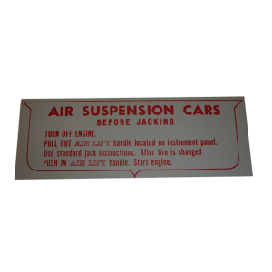 Air Suspension "Caution" Decal - In Trunk