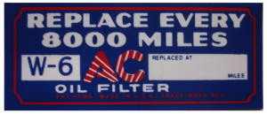 "AC" Oil Filter Decal (W-6)