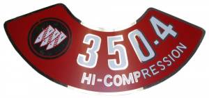 Air Cleaner Decal - 350-4V High Compression