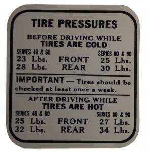 Tire Pressure Decal