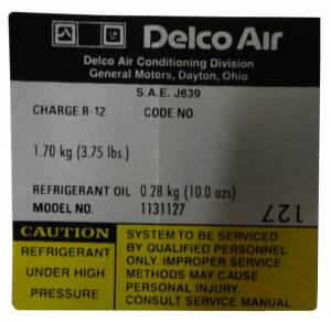 Delco AC Compressor Decal