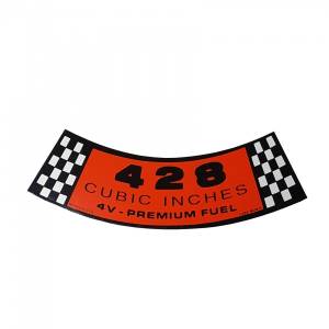 1966 Ford Restoration Parts "428 4-V Premium Fuel" Air Cleaner Decal ...