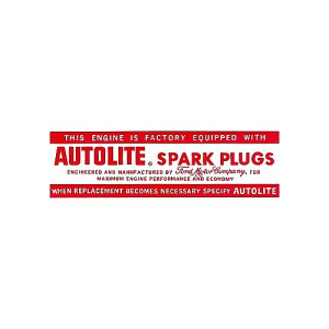 "Autolite Spark Plugs" Air Cleaner Decal