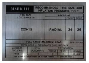 Tire Pressure Decal