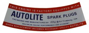 Autolite Spark Plug Air Cleaner Decal