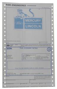 New Car Window Price Sticker