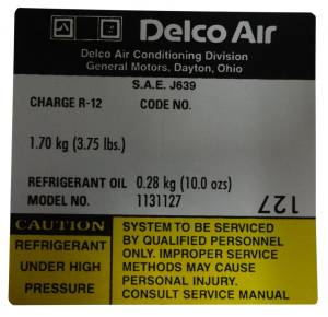 Delco AC Compressor Decal