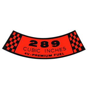 "289" Air Cleaner Decal - 4V Premium Fuel