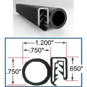 Push On Bulb Seals Side Bulb Seal - 0.75" Bulb - 34-001X SAMPLE
