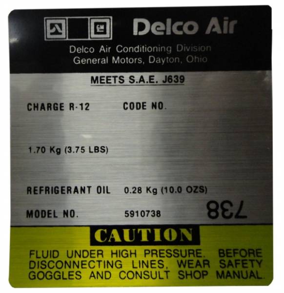 Delco AC Compressor Decal